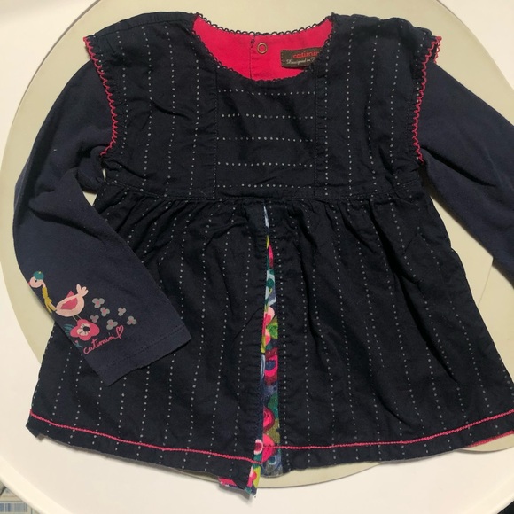 Catimini | Shirts & Tops | Catimini Paris Baby Girl Dark Blue Long ...